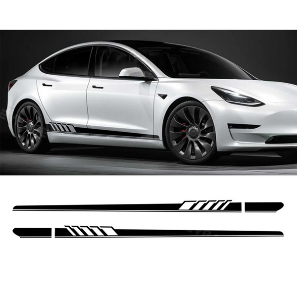 Side Skirt Decal DIY Sticker Side Body Racing Stripe Sticker For Tesla Model 3 Y S X TESLAUNCH