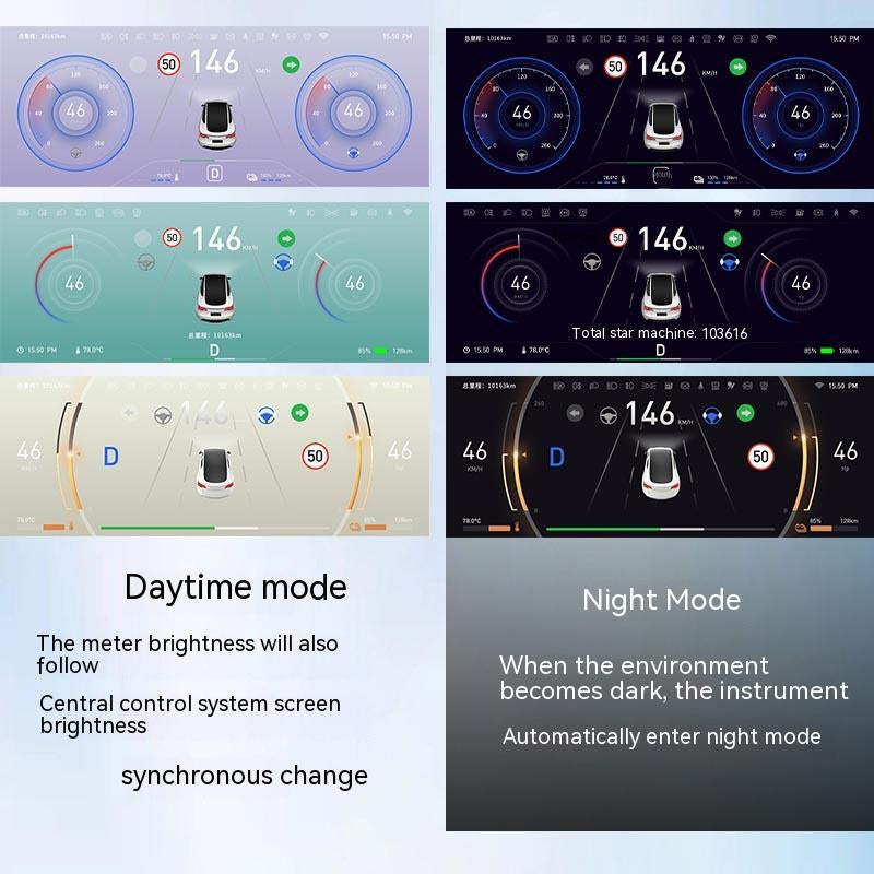Model 3/Y H6 6.86'' Screen Instrument Cluster Mini Display for Tesla ...