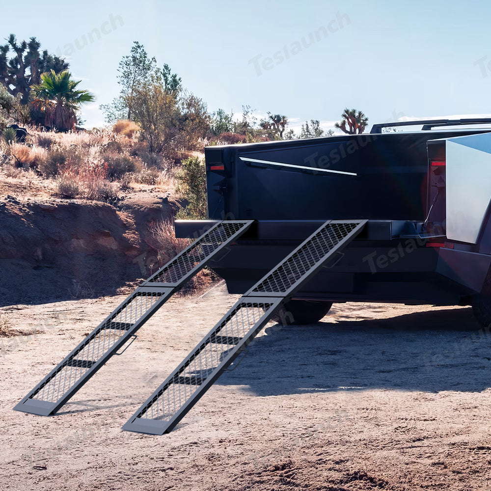 Portable Folding Heavy-Duty Steel Loading Ramp for Cybertruck – TESLAUNCH
