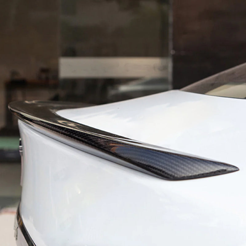 [Real Carbon Fiber] OEM Rear Trunk Lip Spoiler for Tesla Model S 2014 ...