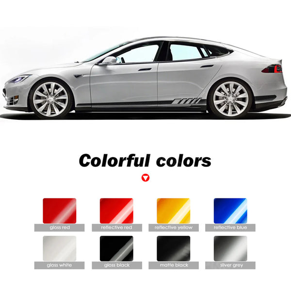 Side Skirt Decal DIY Sticker Side Body Racing Stripe Sticker For Tesla ...