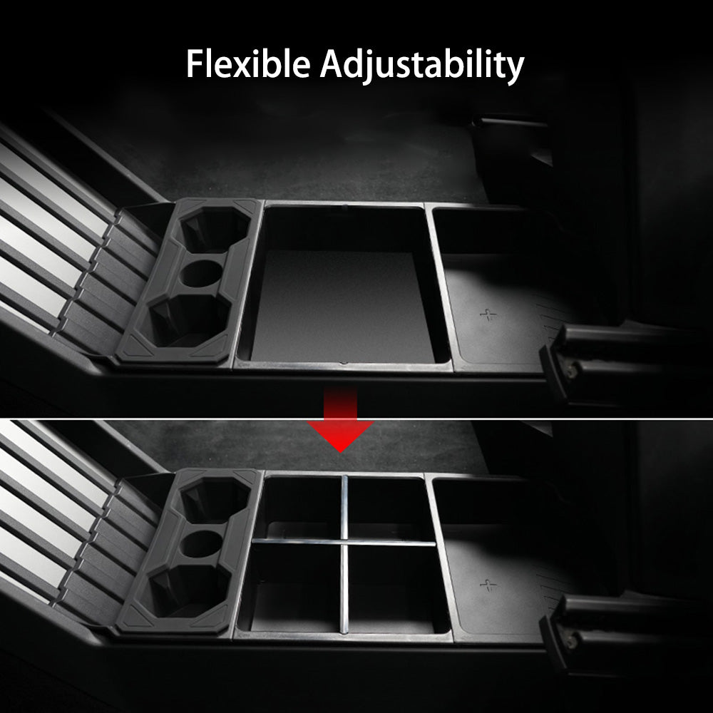 Split Lower Center Console Storage Tray with Cup Holder for Cybertruck ...