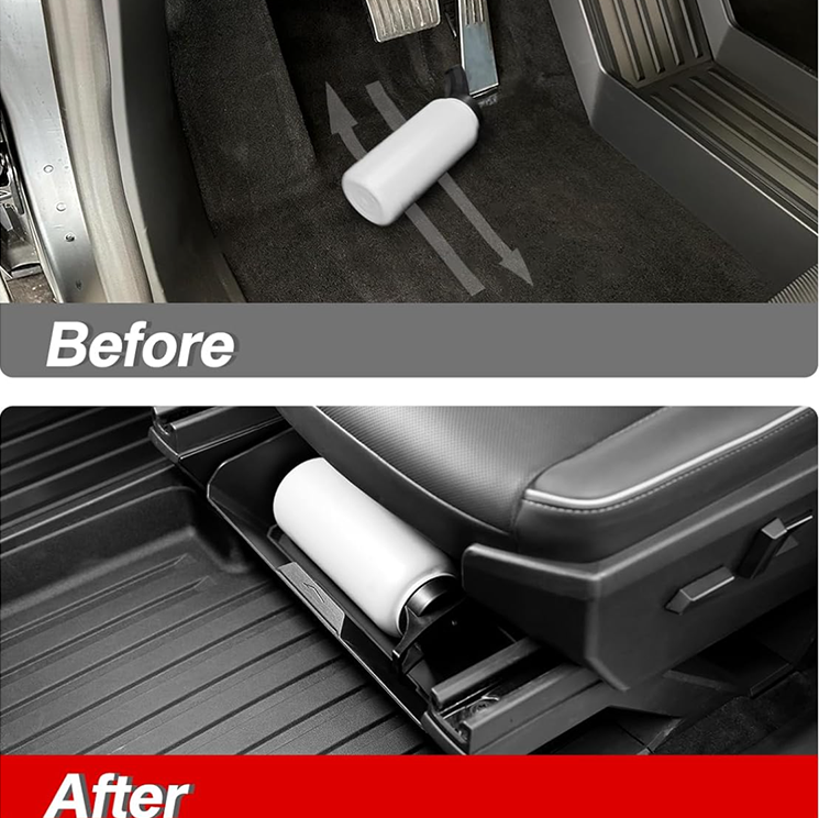 Front Under Seat Storage Box with Silicone Pad for Tesla Cybertruck ...