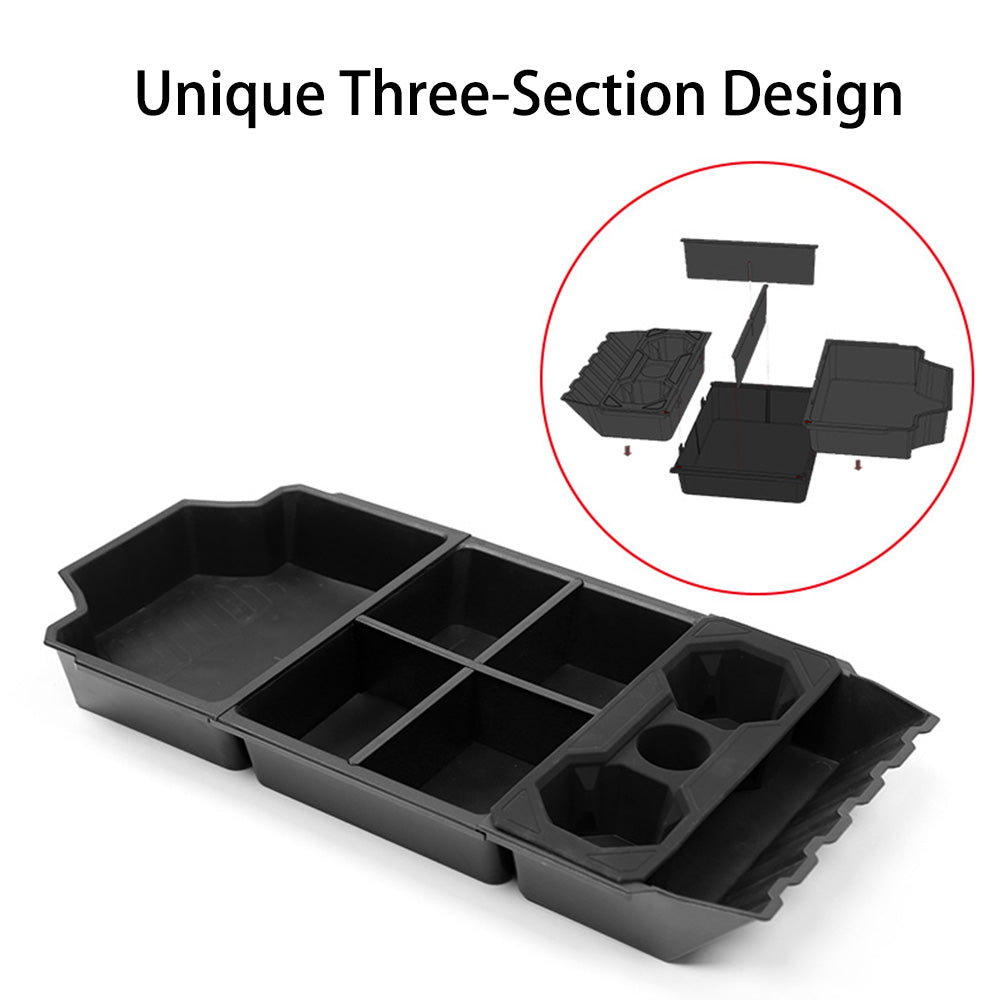 Split Lower Center Console Storage Tray with Cup Holder for Cybertruck ...