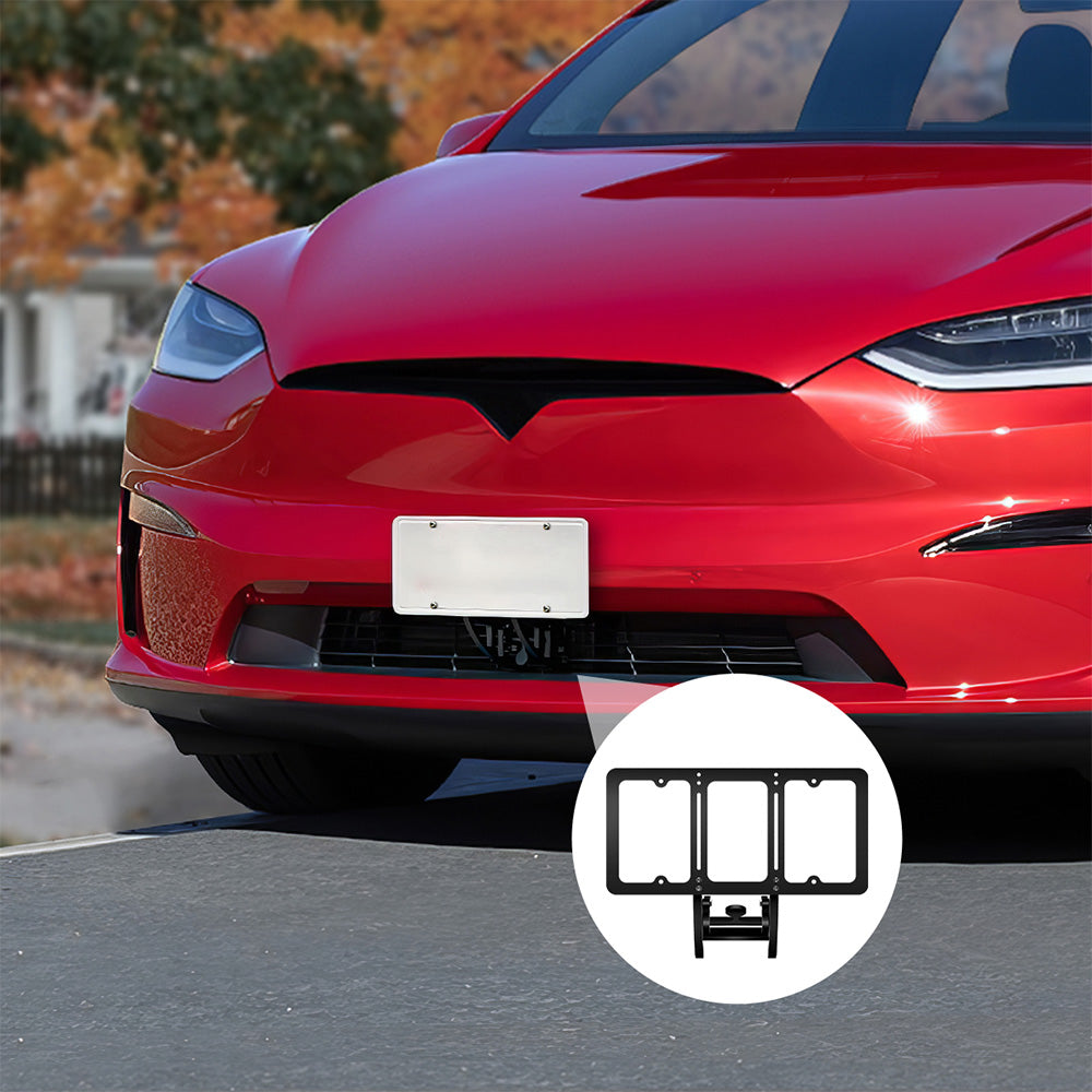 No-Drill Adjustable Front License Plate Mount for Tesla Model X (2021 ...
