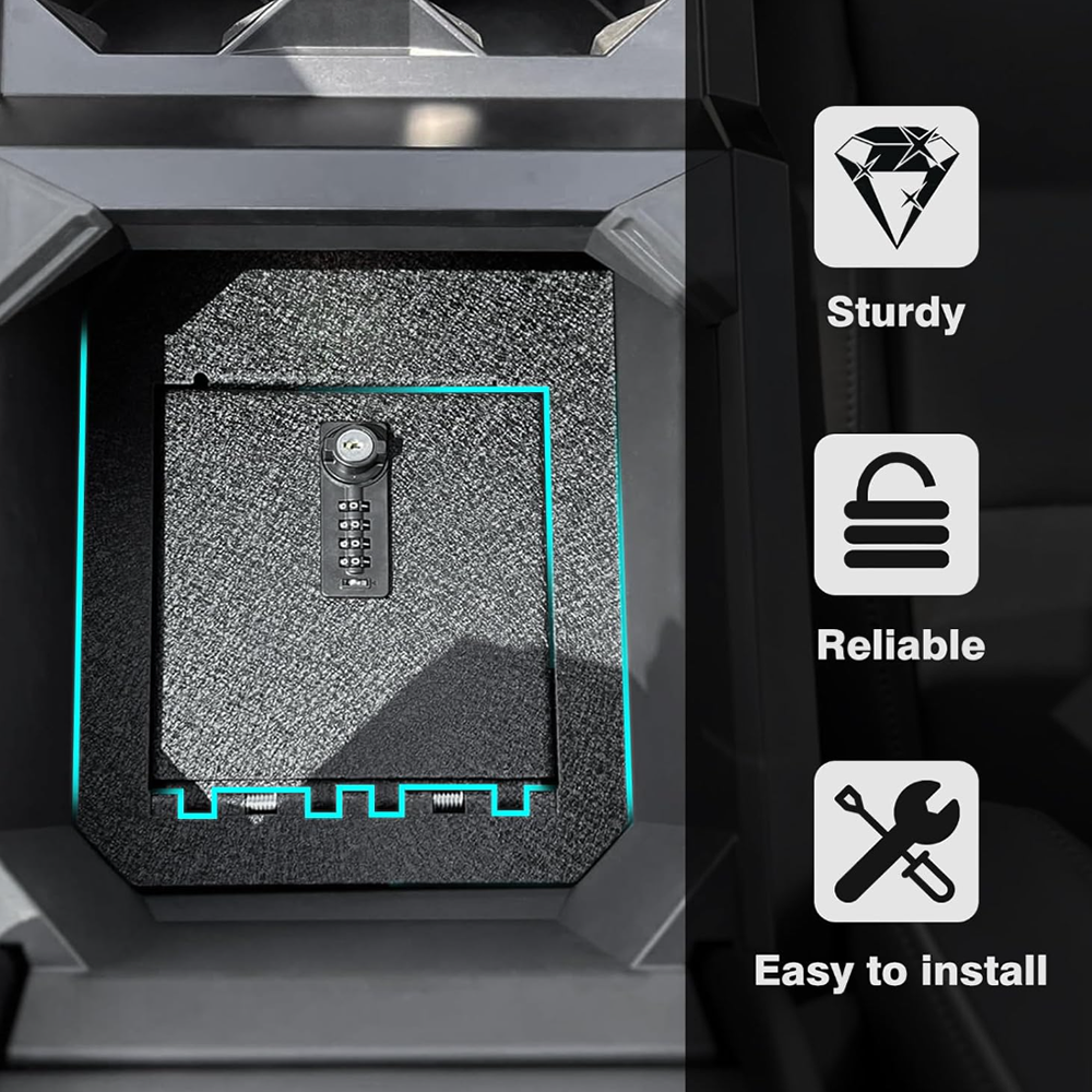 Cybertruck Center Console Safe | Anti-Theft Cybertruck Console Lockbox ...