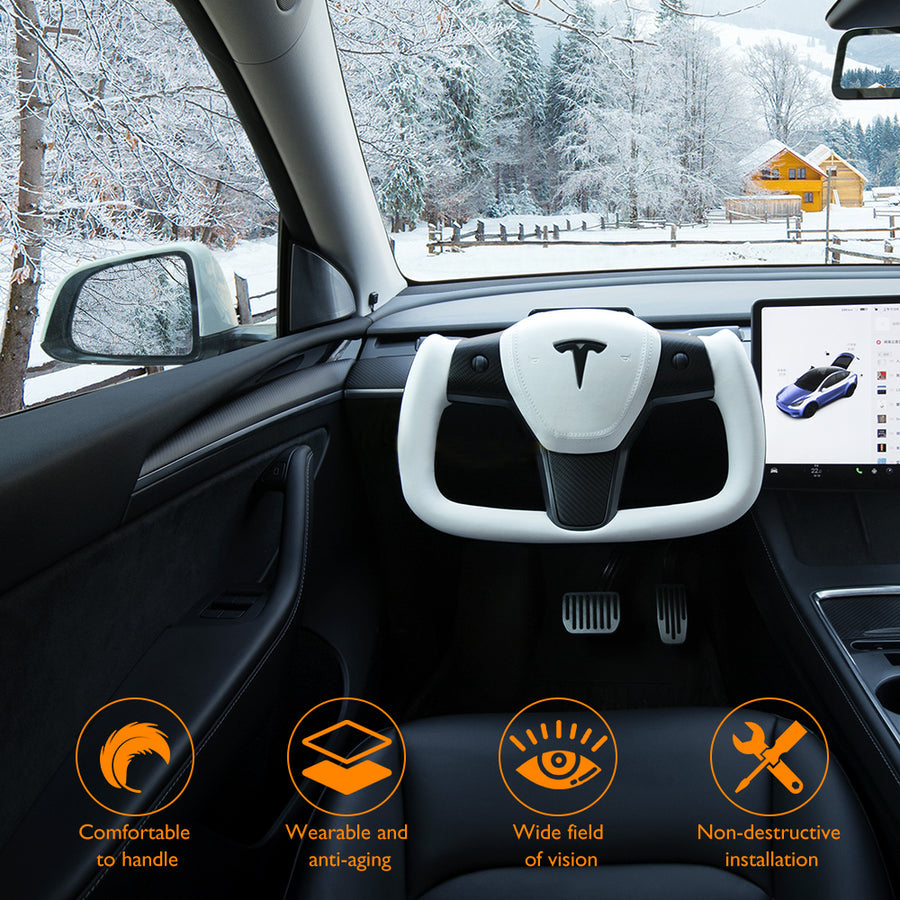 Model 3/Y Yoke Style Carbon Fiber Steering Wheel – TESLAUNCH