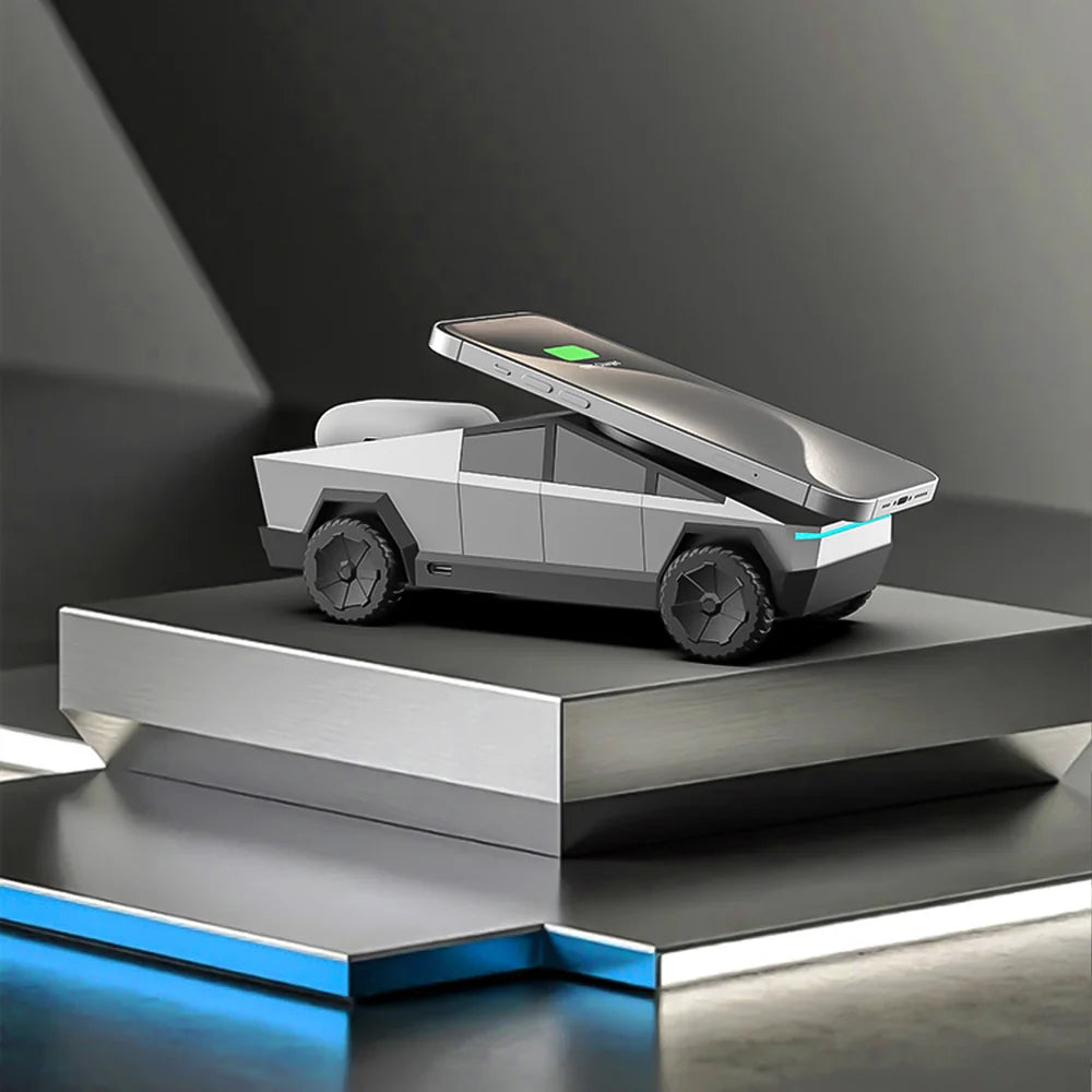 Cybertruck-Inspired 3-in-1 Wireless Charger & Stand for All Cars ...