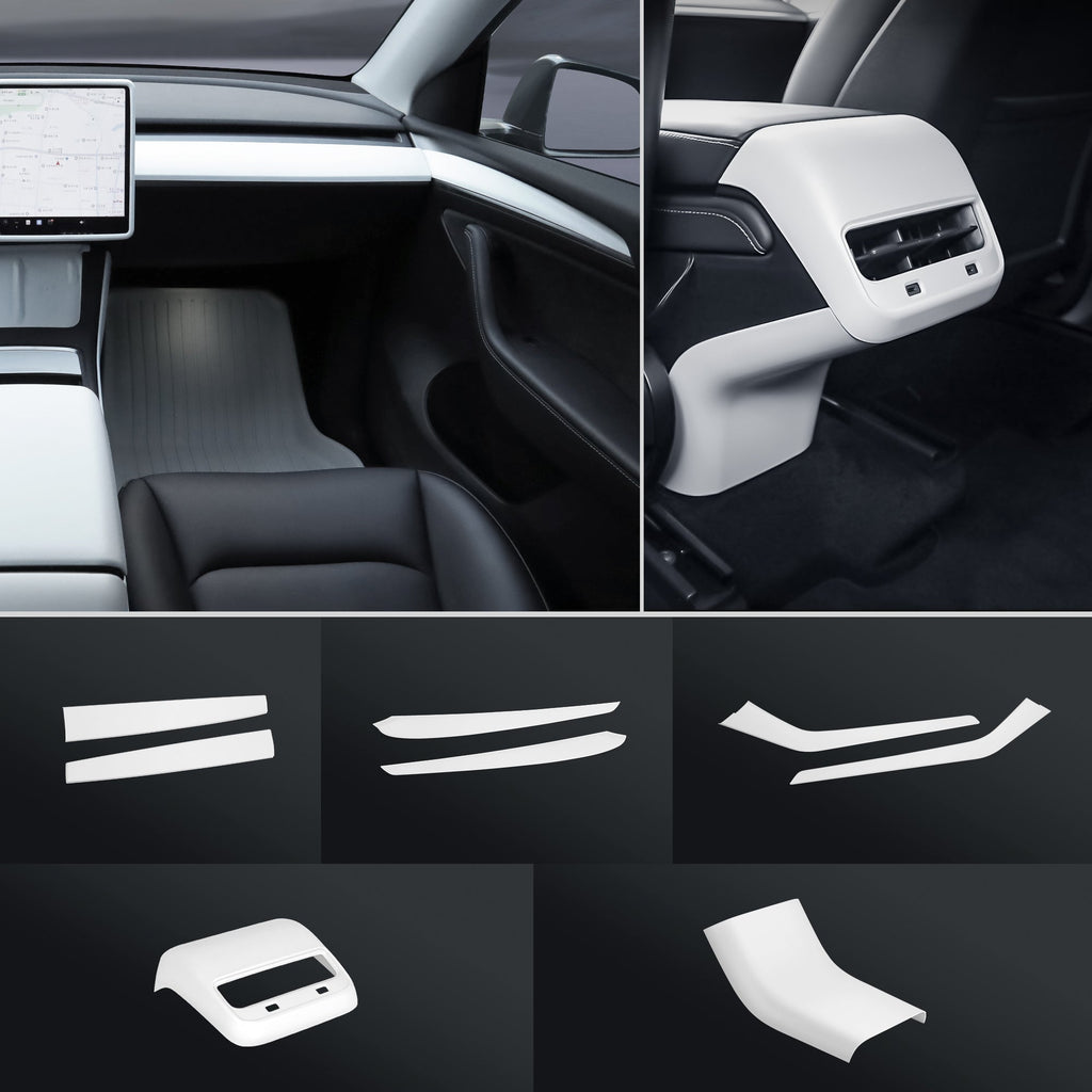Matte White Tesla Interior Upgrade Kit For Model Y – TESLAUNCH