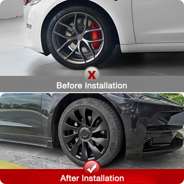 Tesla Model 3 Performance Style Wheel Hub Caps - 18" Uberturbine Styl ...