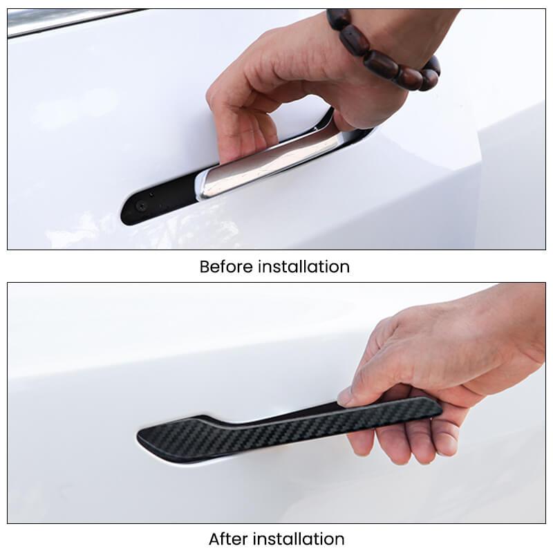 [Real Carbon Fiber] Door Handle Cover For Tesla Model 3/Y (2018-2022 ...