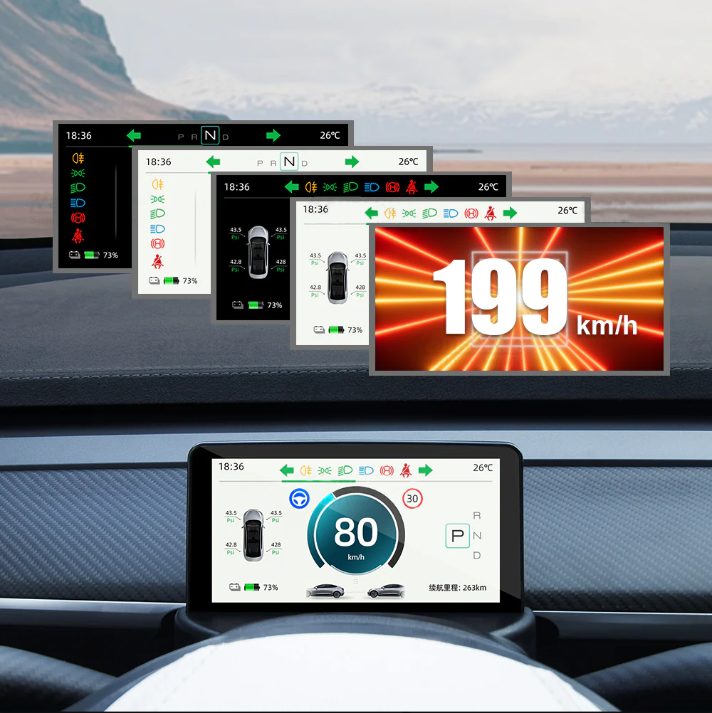 Teslaunch 5.16-inch Mini Dash Screen Display for Tesla Model 3/Y ...