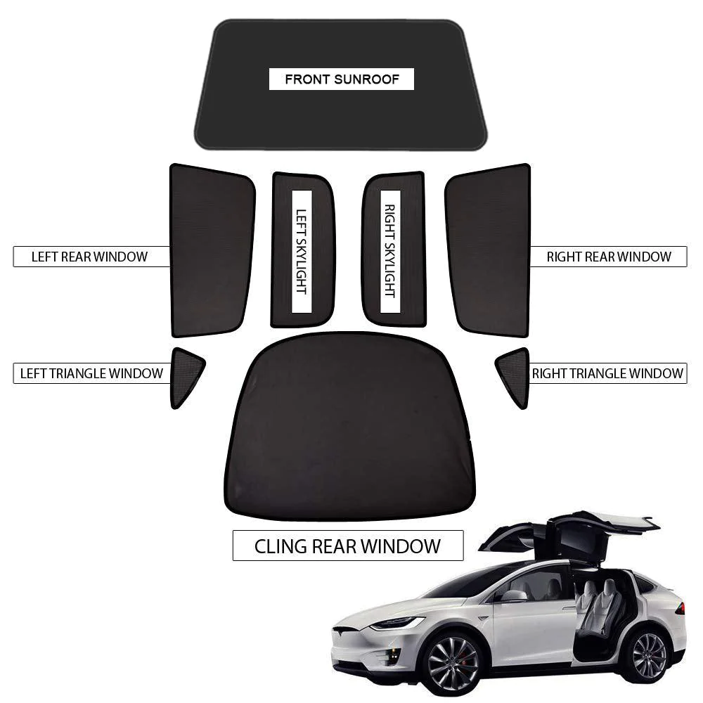 Tesla Model X Whole Car Window & Sunroof Sunshade Kit (9 pcs) – TESLAUNCH
